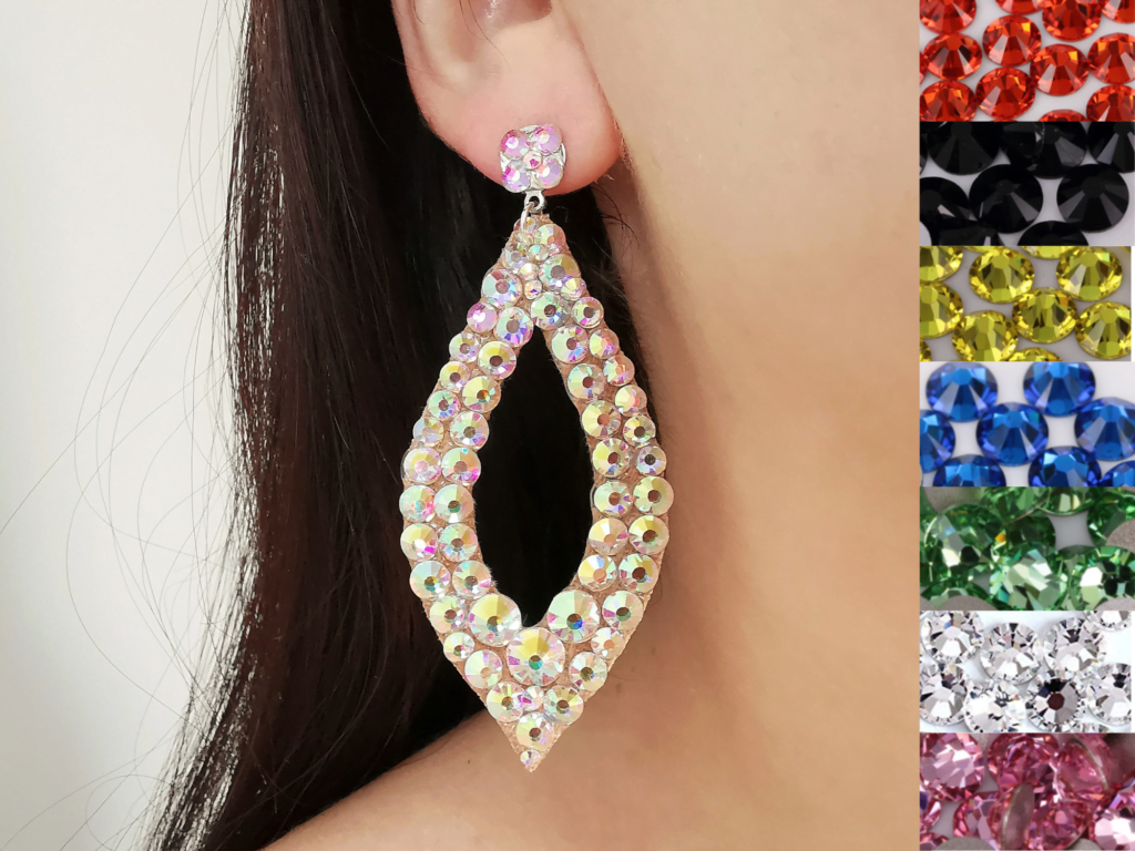 Ballroom earrings | AB crystal earrings for latin and ballroom dance