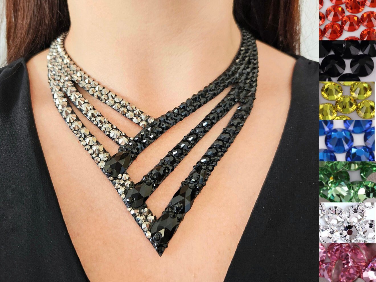 Ballroom dance necklaces | Red, black, blue necklaces and other