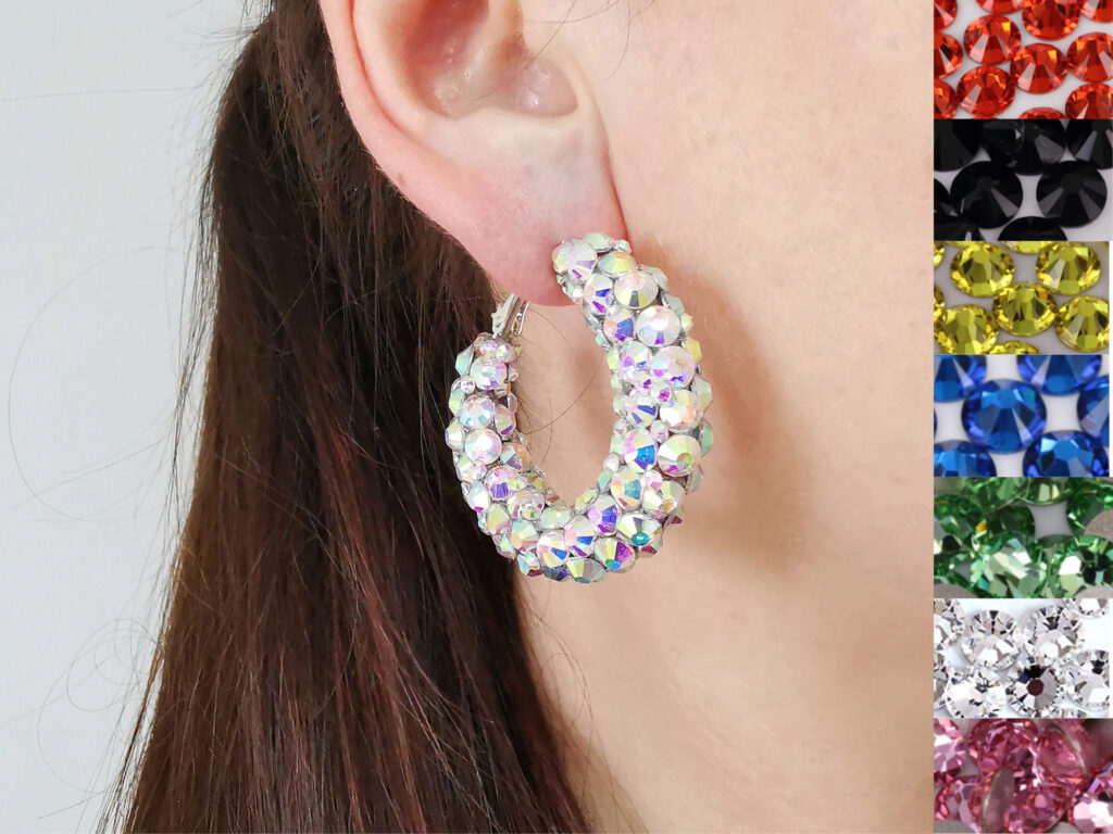 Ballroom earrings | AB crystal earrings for latin and ballroom dance