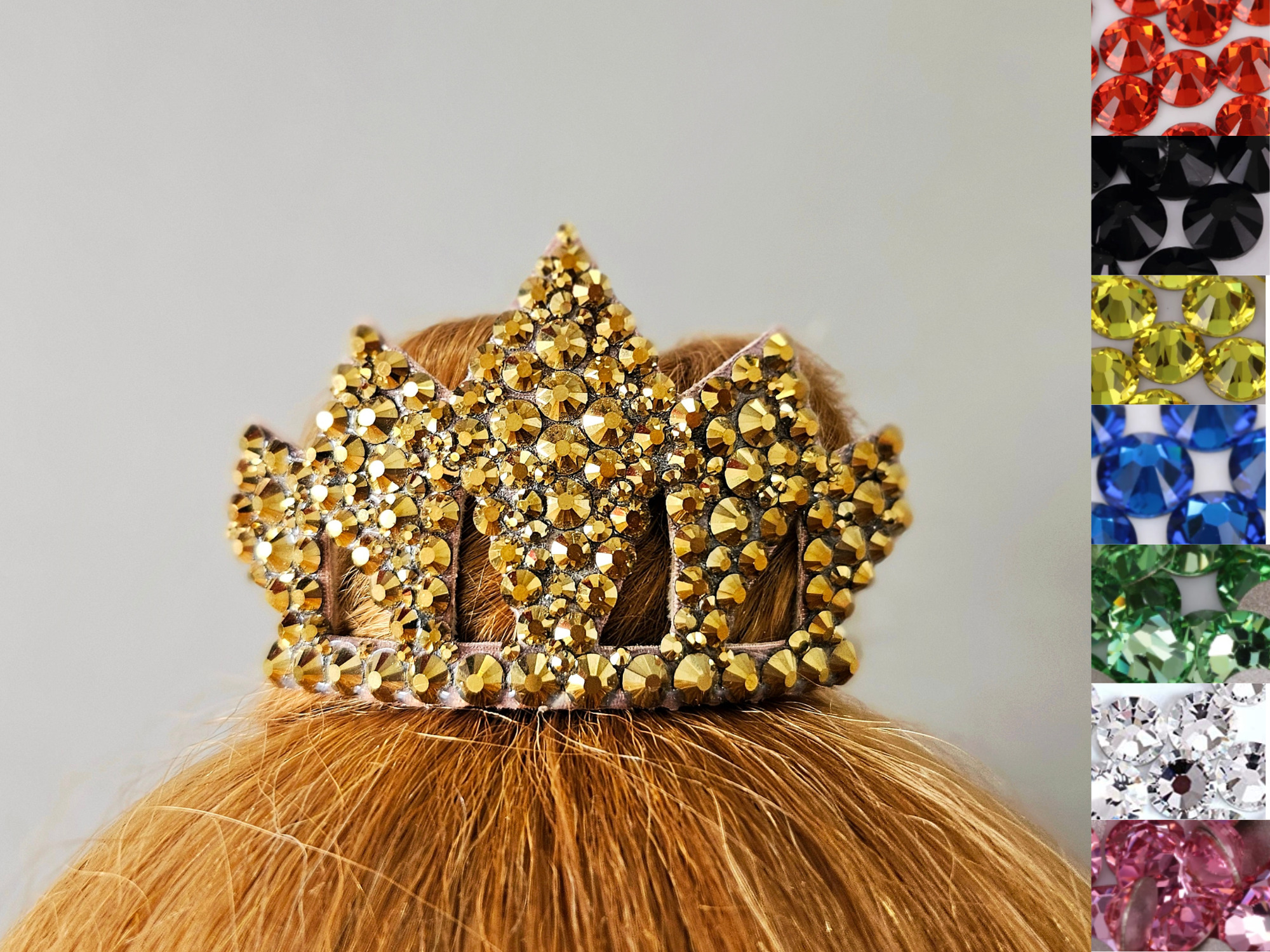 Hair bun crown with golden crystals, many options | Online shop Alina ...